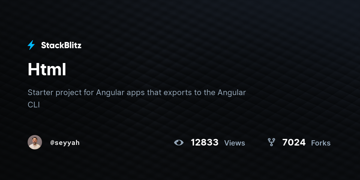 Html - StackBlitz