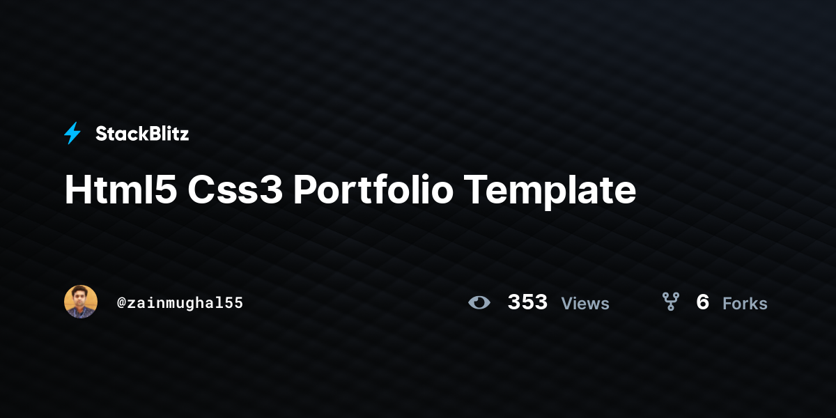 Html5 Css3 Portfolio Template - StackBlitz