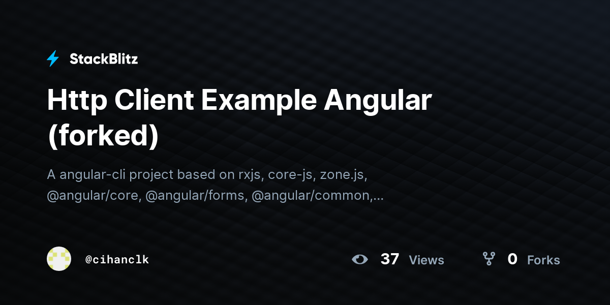Http Client Example Angular (forked) - StackBlitz Http Client Example Angular (forked) - StackBlitz