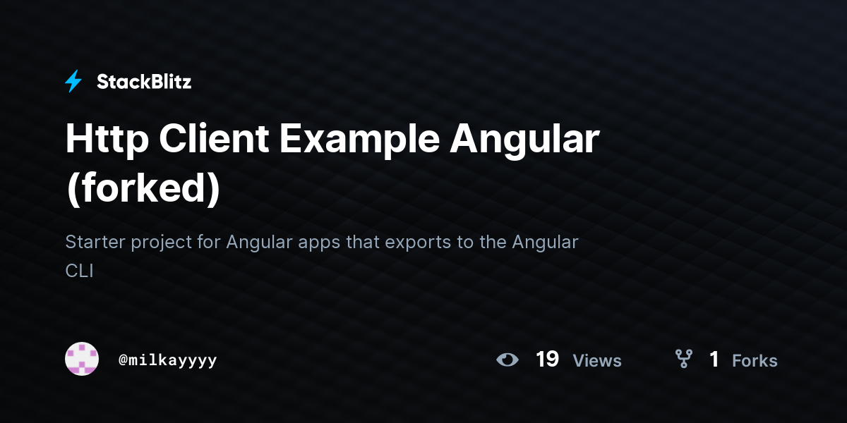 Http Client Example Angular (forked) - StackBlitz Http Client Example Angular (forked) - StackBlitz