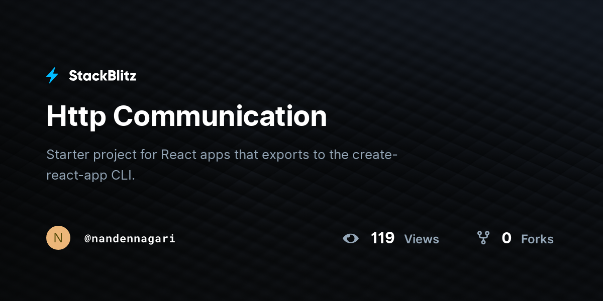 Http Communication - StackBlitz
