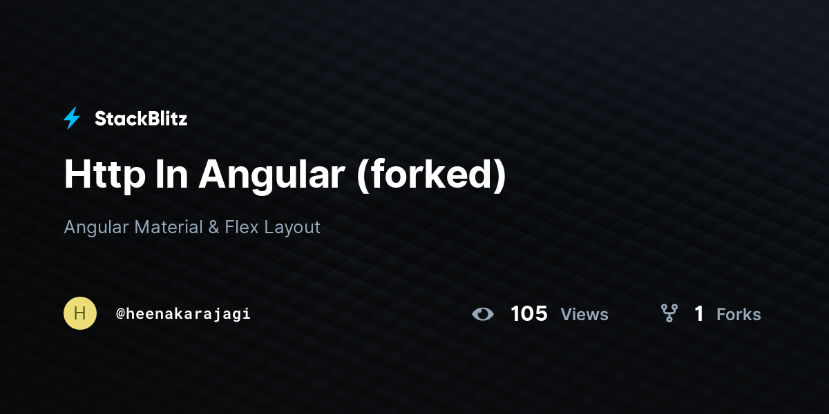 Http In Angular (forked) - StackBlitz