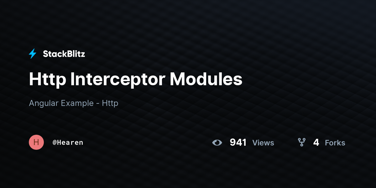 Http Interceptor Modules - StackBlitz