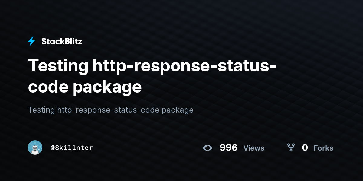 Testing Http Response Status Code Package Stackblitz