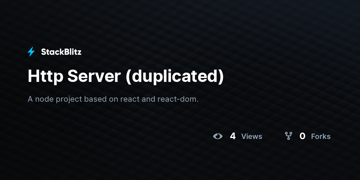 Http Server (duplicated) - StackBlitz