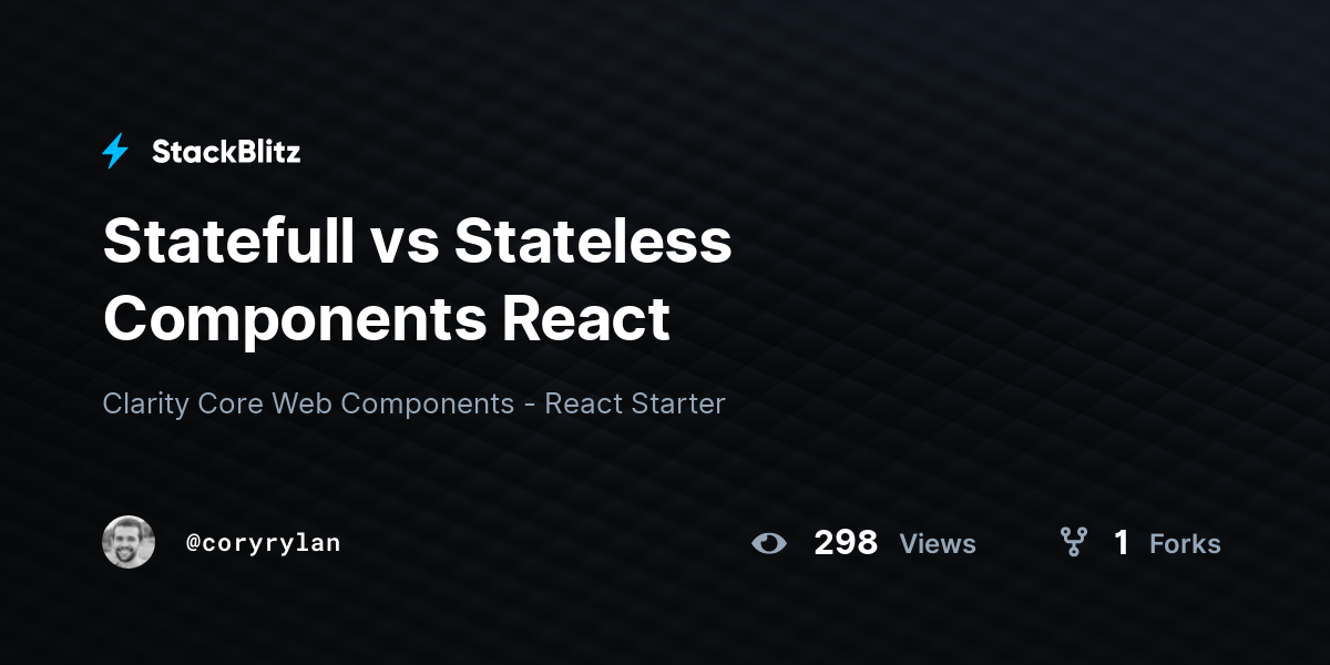 Statefull vs Stateless Components React - StackBlitz