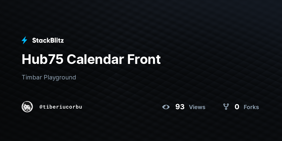 Hub75 Calendar Front - StackBlitz
