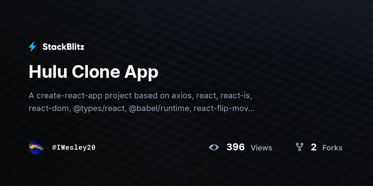 Hulu Clone App - StackBlitz