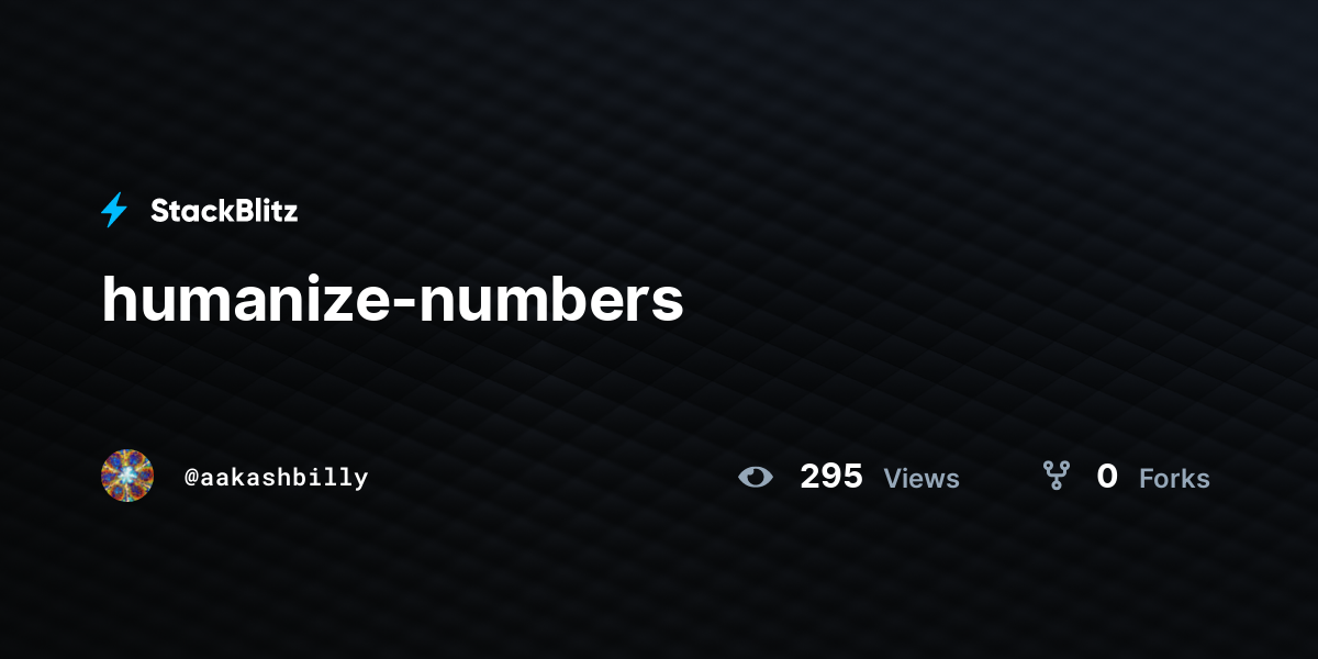 humanize-numbers - StackBlitz