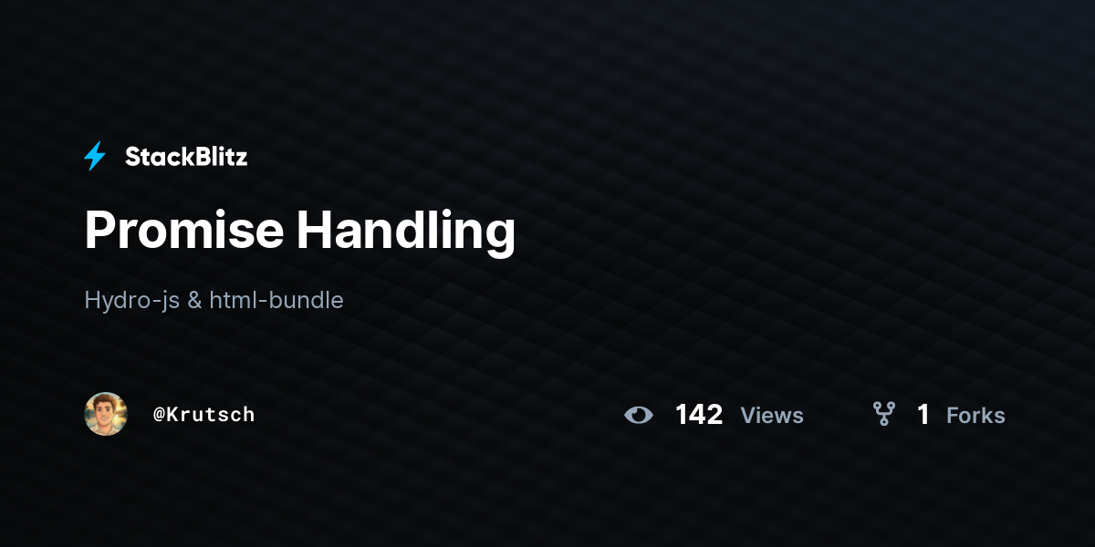 Promise Handling - StackBlitz