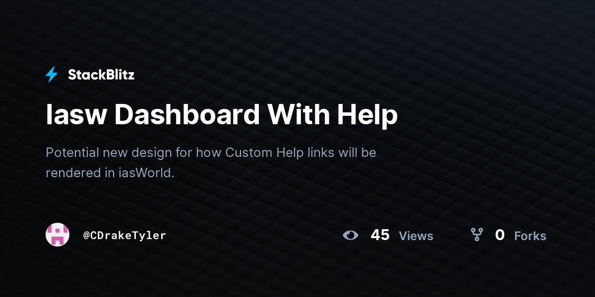 Iasw Dashboard With Help - StackBlitz