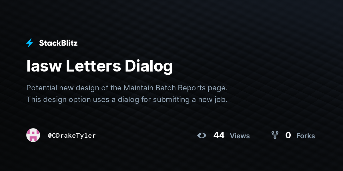 Iasw Letters Dialog - StackBlitz