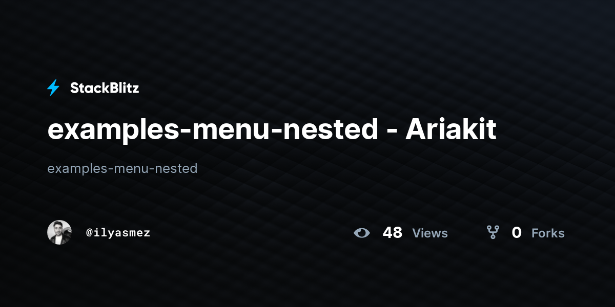 examples-menu-nested - Ariakit - StackBlitz