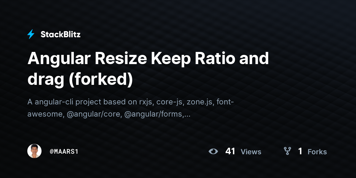 Angular Resize Keep Ratio and drag (forked) - StackBlitz