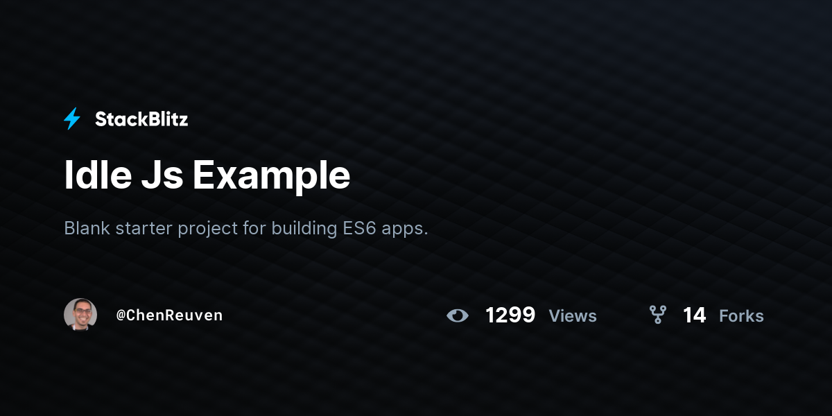 Idle Js Example - StackBlitz