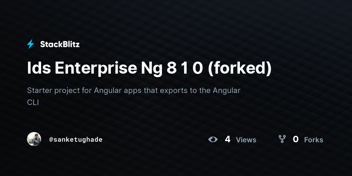 Ids Enterprise Ng 8 1 0 (forked) - StackBlitz