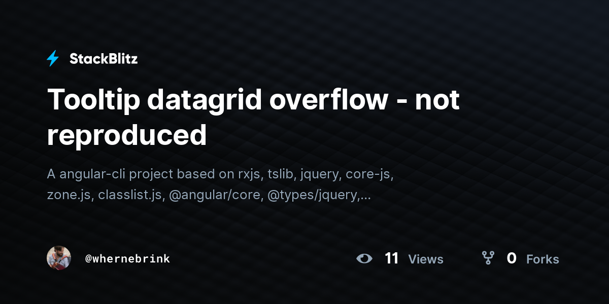 Tooltip datagrid overflow - not reproduced - StackBlitz