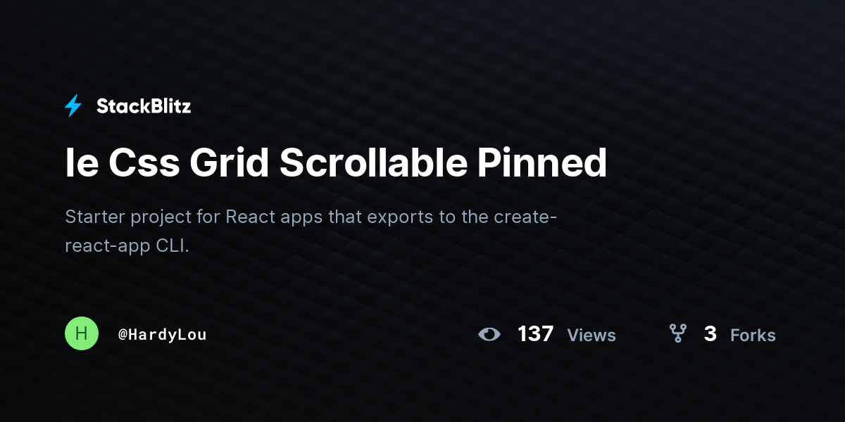 Ie Css Grid Scrollable Pinned - StackBlitz