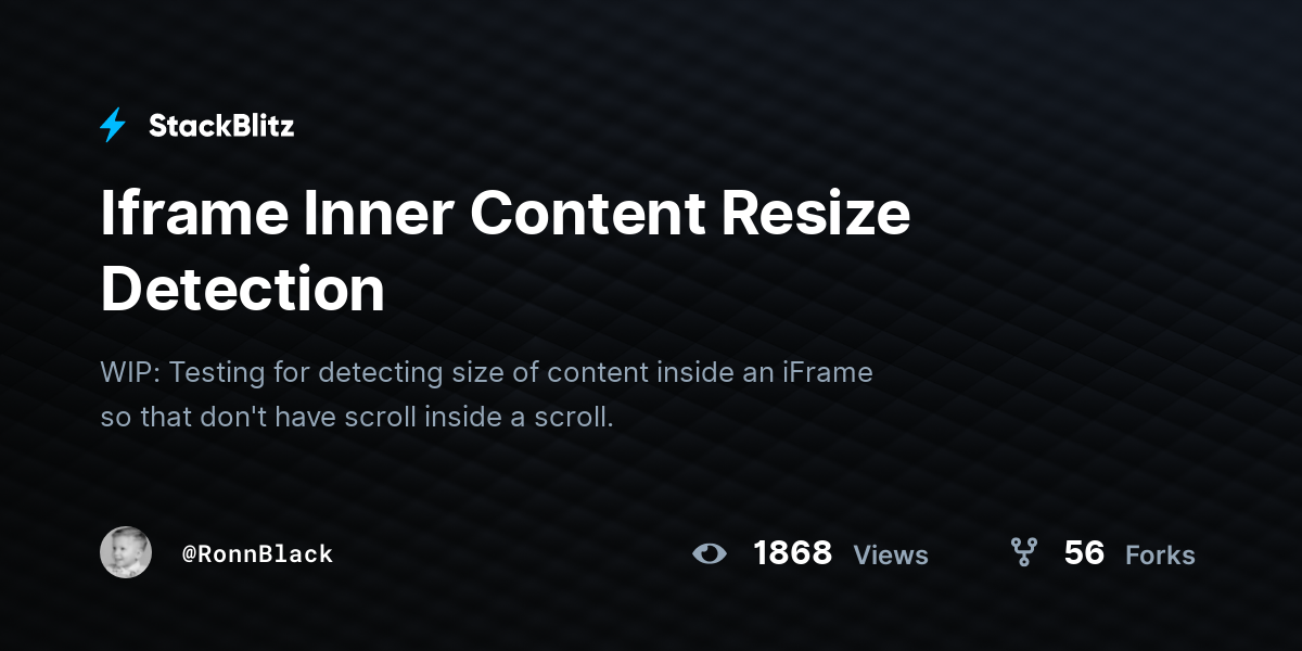 Iframe Inner Content Resize Detection - StackBlitz