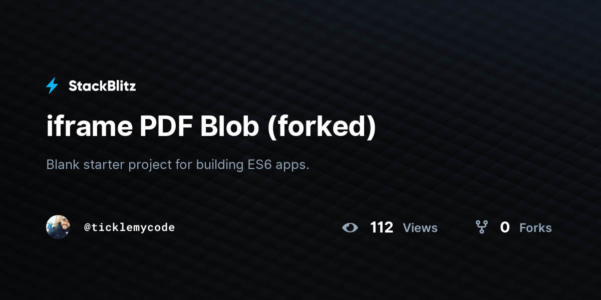 iframe PDF Blob (forked) - StackBlitz