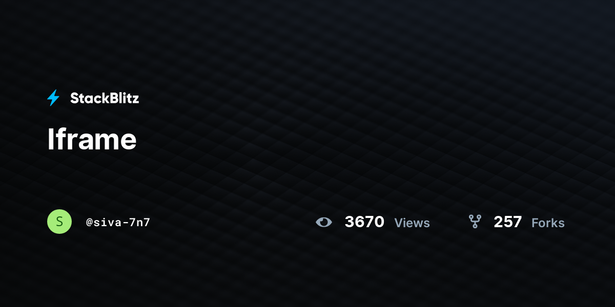 Iframe - StackBlitz