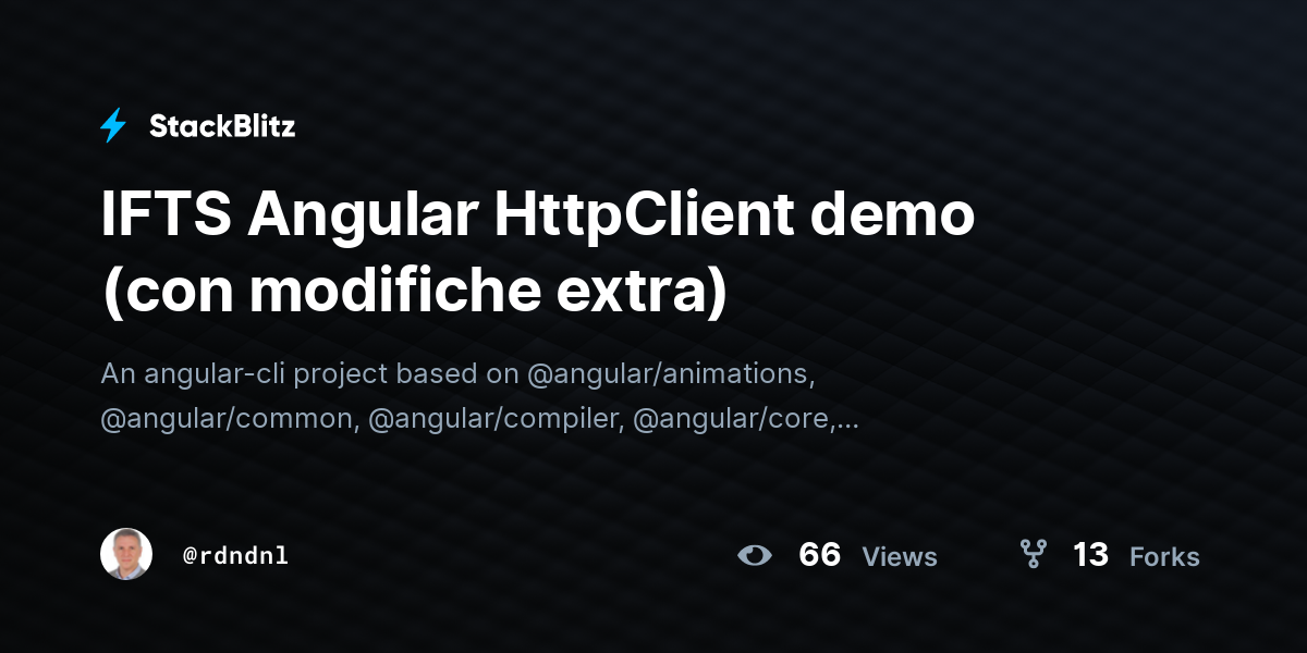 IFTS Angular HttpClient demo (con modifiche extra) - StackBlitz