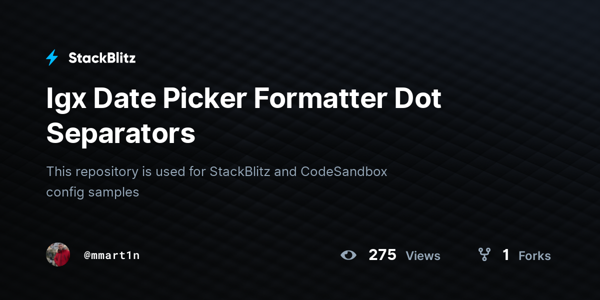 Igx Date Picker Formatter Dot Separators - StackBlitz Igx Date Picker Formatter Dot Separators - StackBlitz