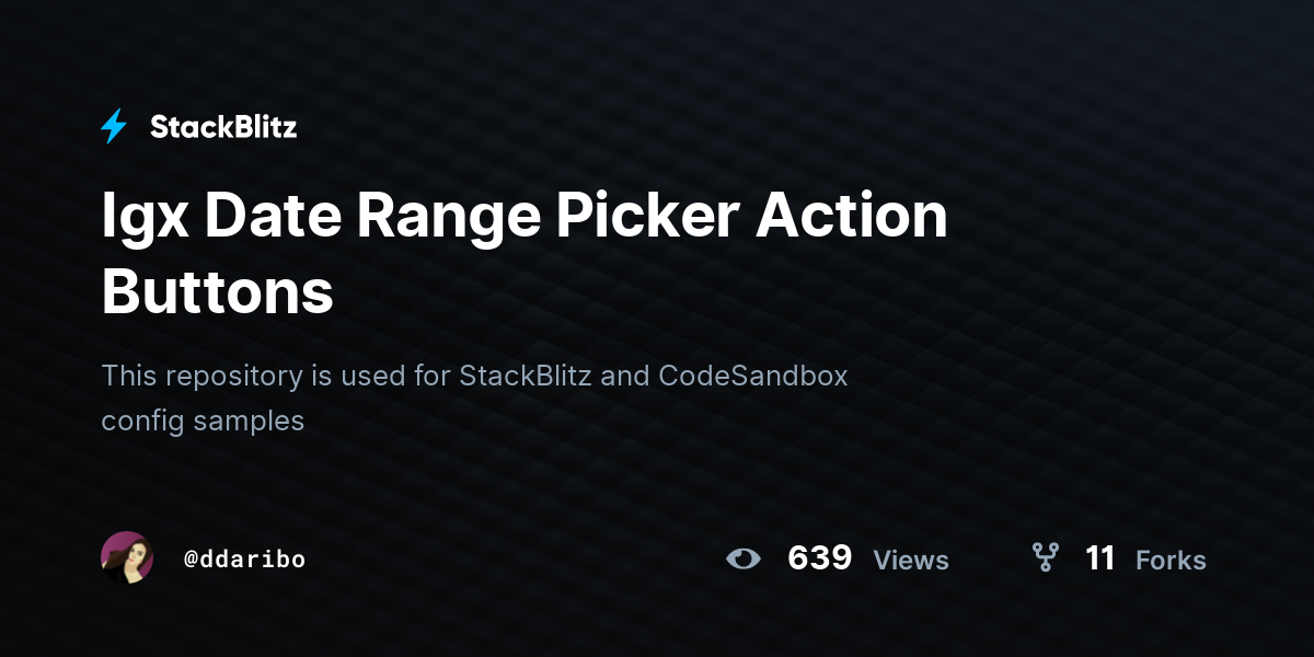 Igx Date Range Picker Action Buttons - StackBlitz