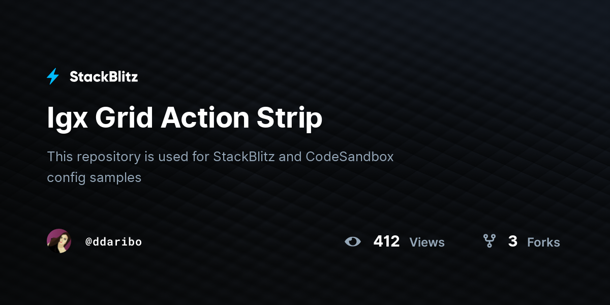 Igx Grid Action Strip - StackBlitz