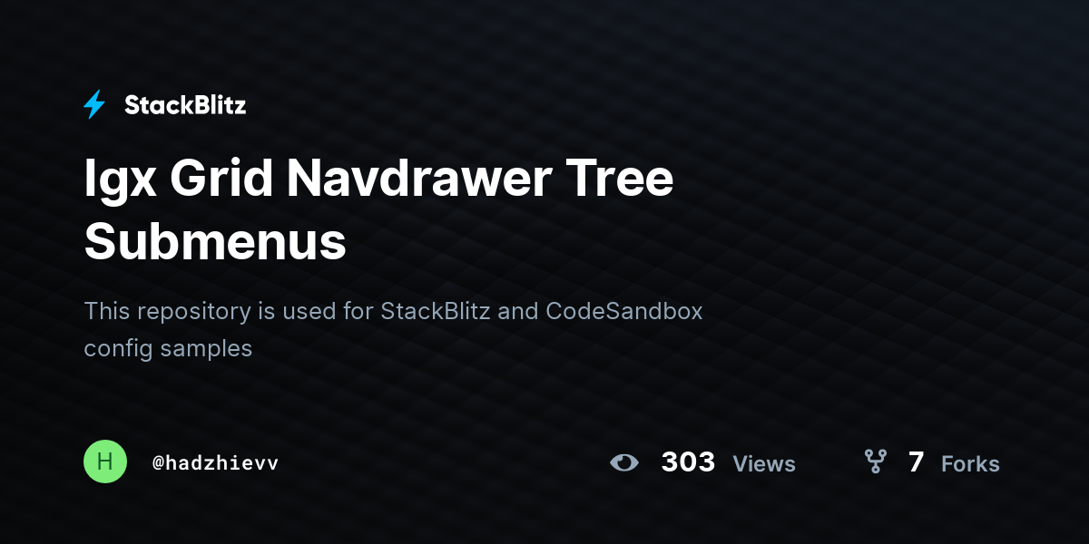 Igx Grid Navdrawer Tree Submenus - StackBlitz