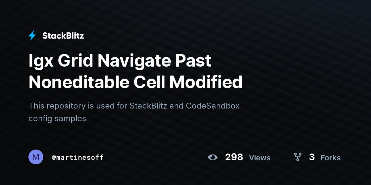 Igx Grid Navigate Past Noneditable Cell Modified - StackBlitz Igx Grid Navigate Past Noneditable Cell Modified - StackBlitz