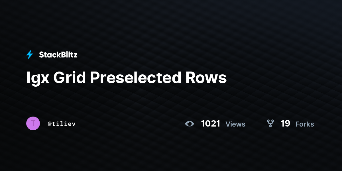 Igx Grid Preselected Rows - StackBlitz Igx Grid Preselected Rows - StackBlitz