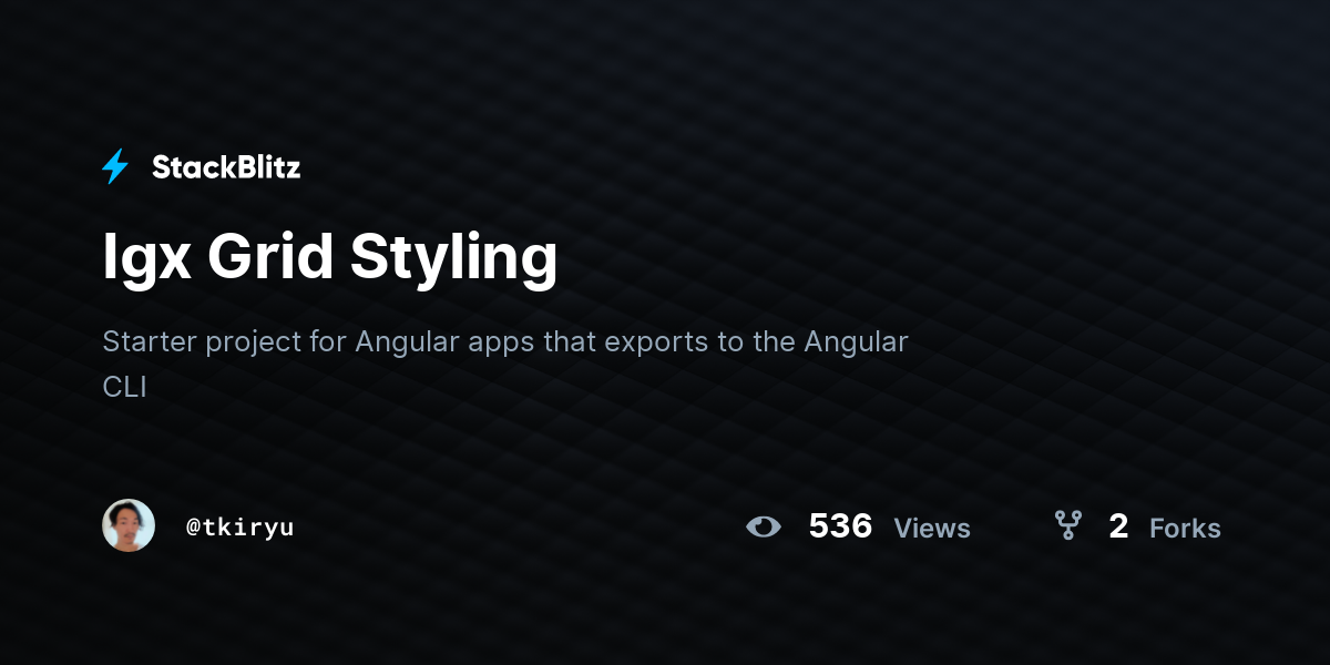 Igx Grid Styling - StackBlitz