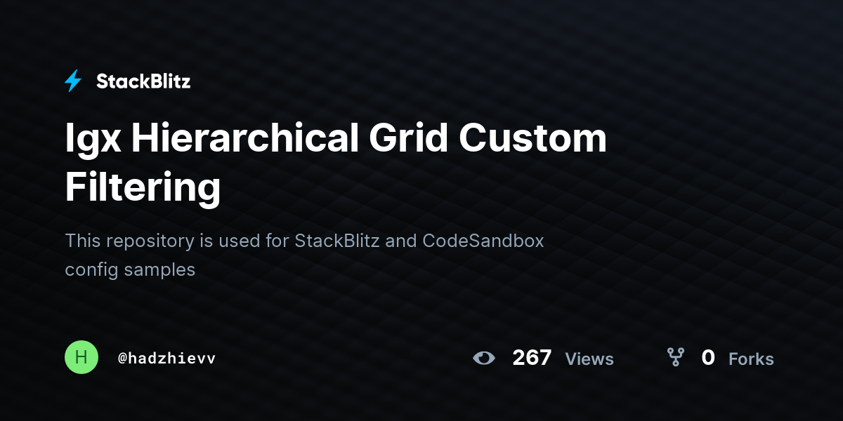 Igx Hierarchical Grid Custom Filtering - StackBlitz
