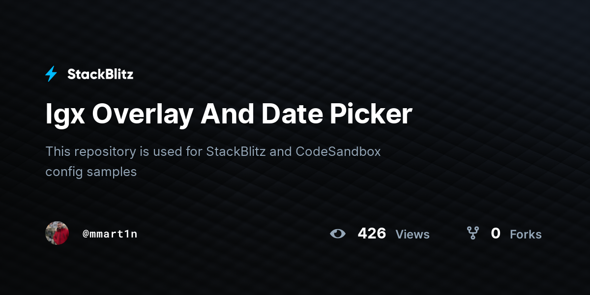 Igx Overlay And Date Picker - StackBlitz