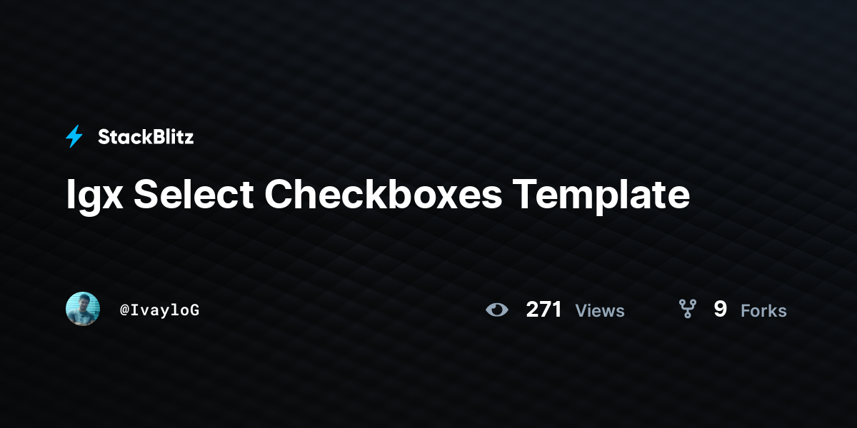 Igx Select Checkboxes Template - StackBlitz