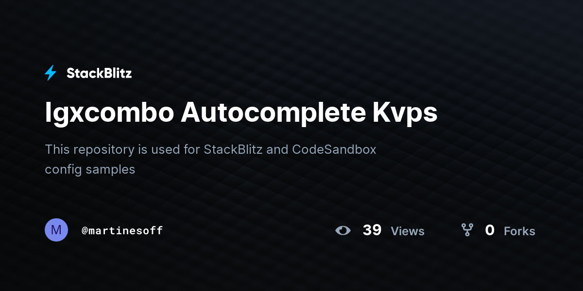 Igxcombo Autocomplete Kvps - StackBlitz