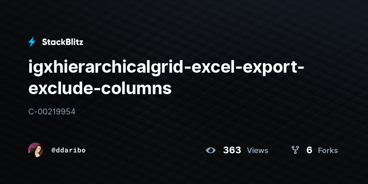 Igxhierarchicalgrid Excel Export Exclude Columns Stackblitz 