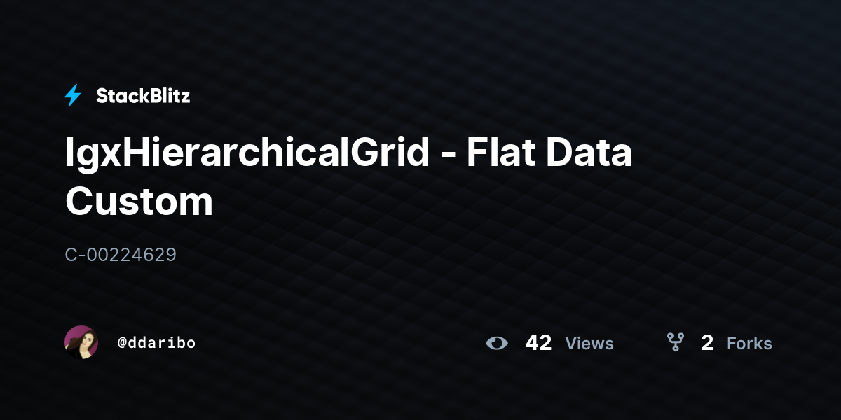 IgxHierarchicalGrid - Flat Data Custom - StackBlitz
