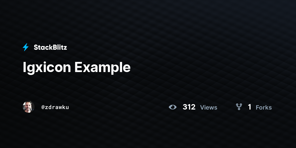Igxicon Example - StackBlitz