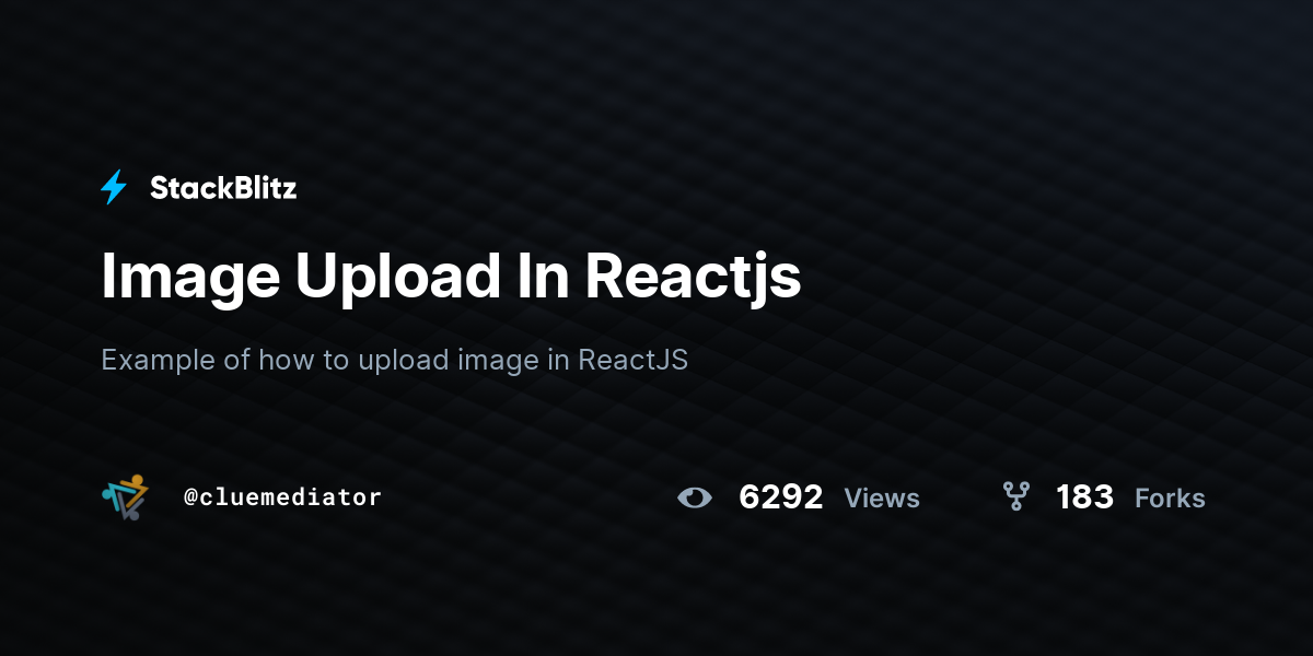 Image Upload In Reactjs Stackblitz