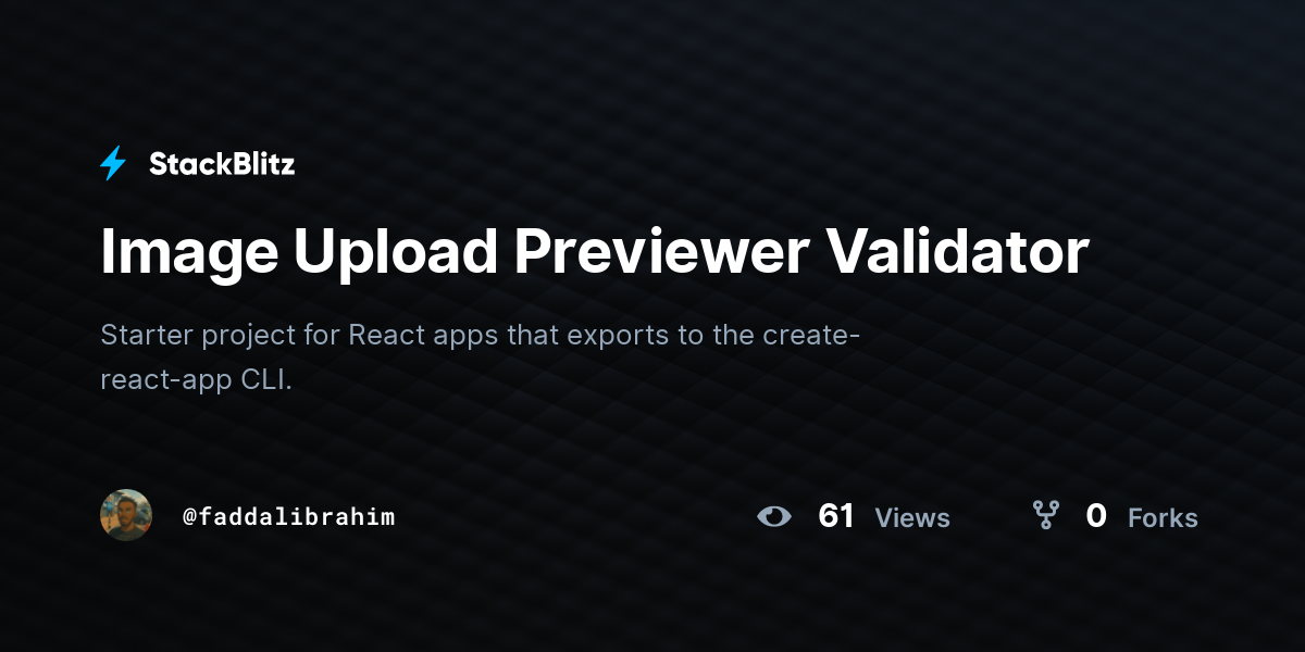 Image Upload Previewer Validator - StackBlitz