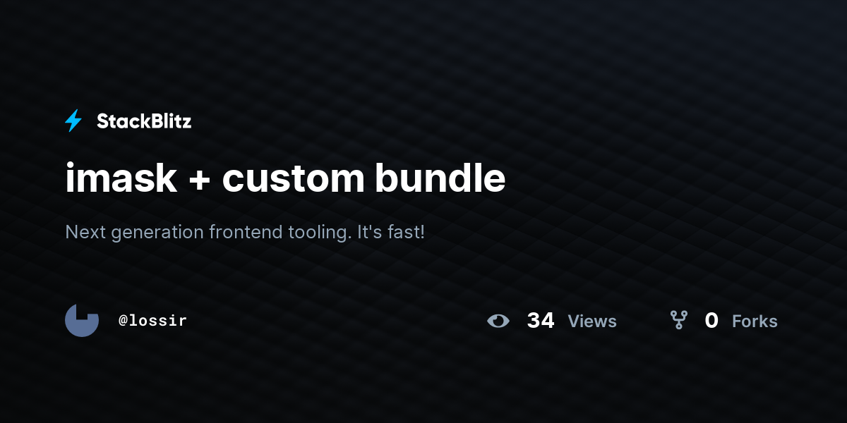 imask + custom bundle - StackBlitz