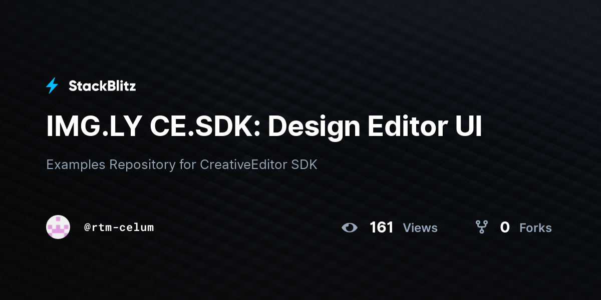 IMG.LY CE.SDK: Design Editor UI - StackBlitz