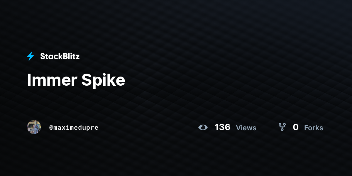 Immer Spike - StackBlitz