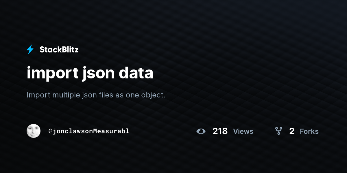 import json data - StackBlitz