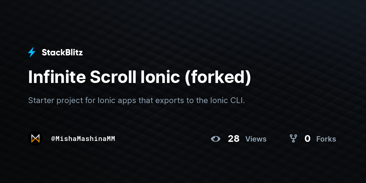 Infinite Scroll Ionic (forked) - StackBlitz
