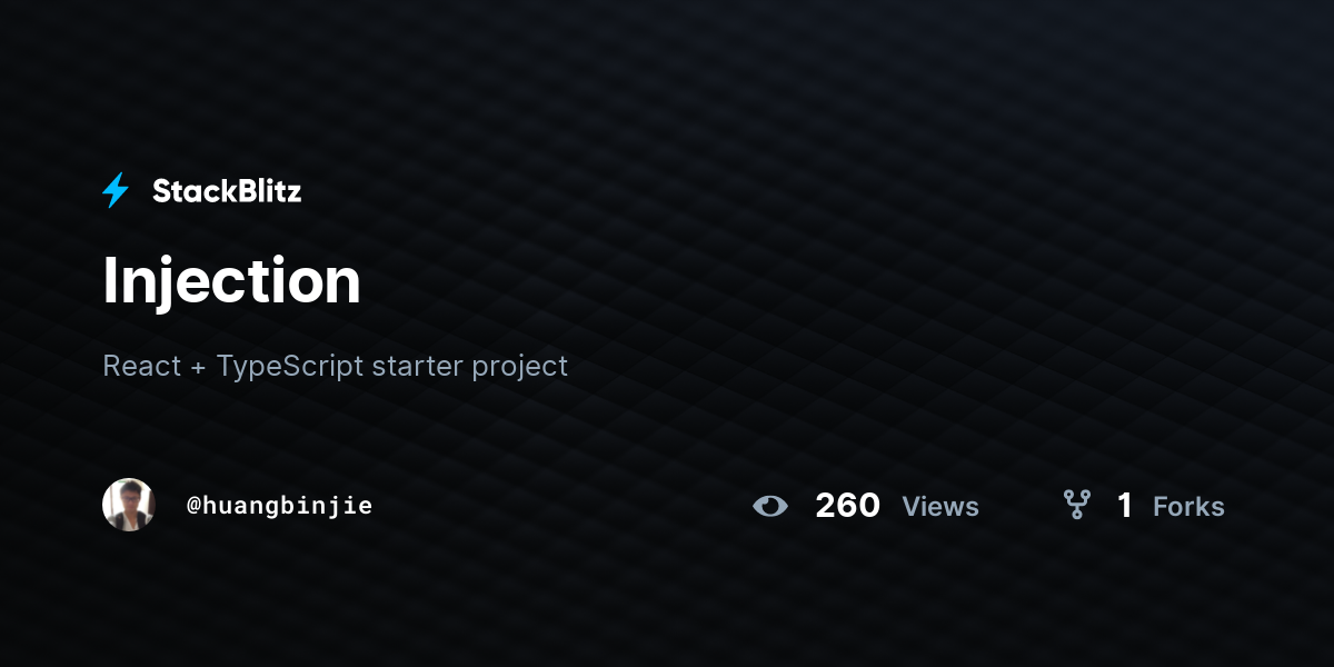Injection - StackBlitz