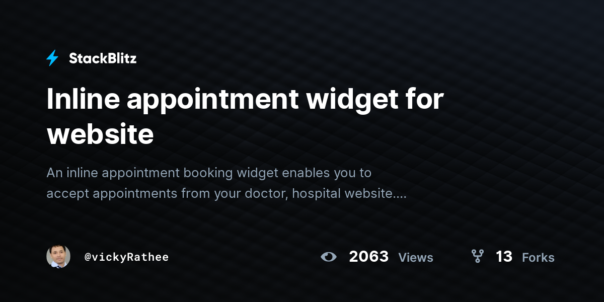 Inline appointment widget for website - StackBlitz