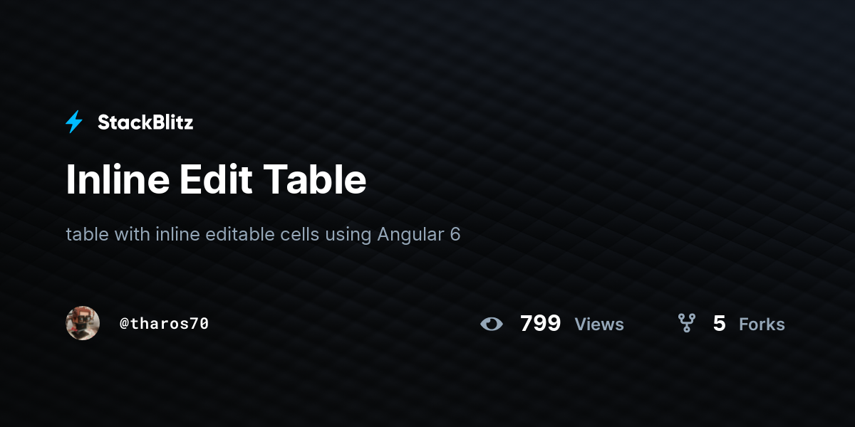 Inline Edit Table - StackBlitz